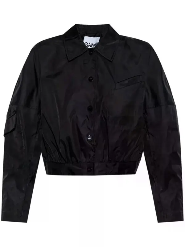 GANNI Logo-appliqué Bomber Jacket