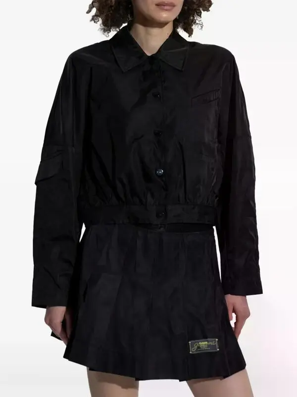 GANNI Logo-appliqué Bomber Jacket