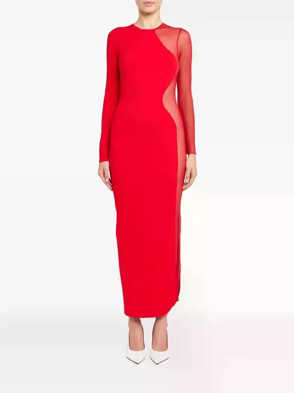 Stella McCartney Lace-panel Midi Dress - Red