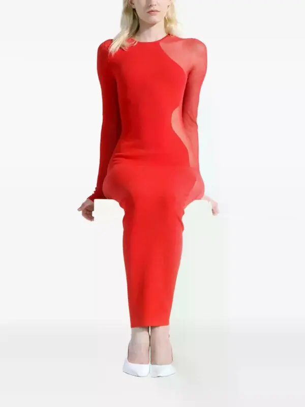 Stella McCartney Lace-panel Midi Dress - Red
