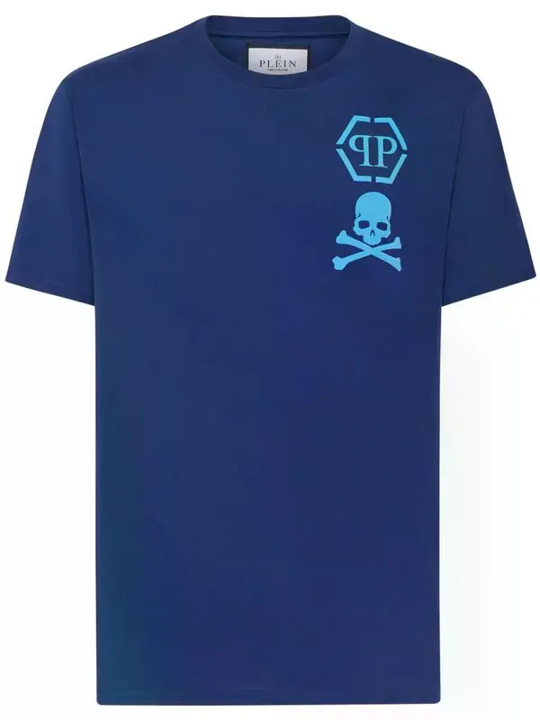 Philipp Plein Logo-print Cotton T-shirt - Blue