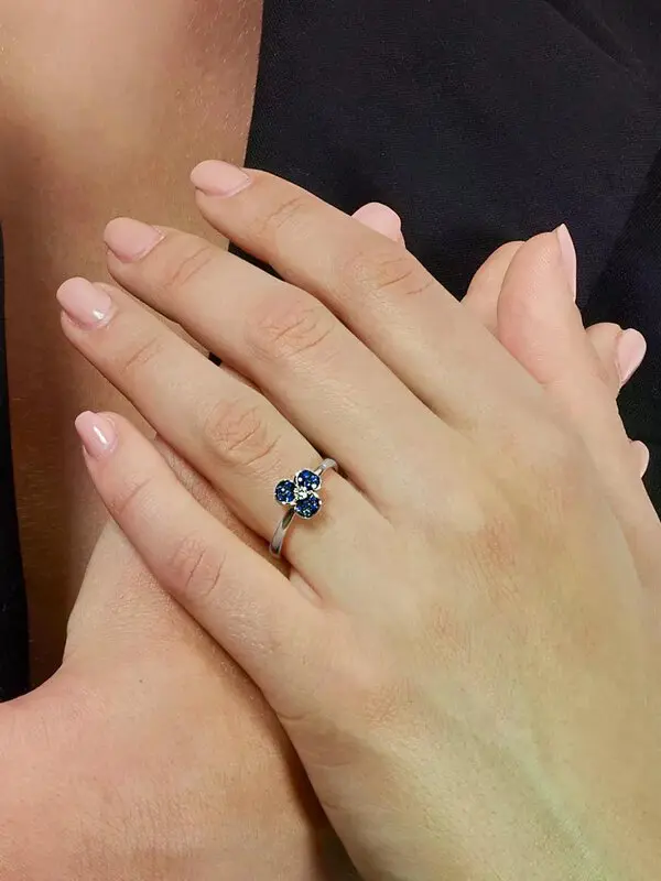 LEO PIZZO 18k White Gold Sapphire Ring - Silver
