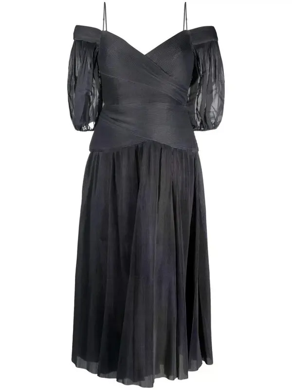 Zimmermann Off-shoulder Pleated Midi Dress