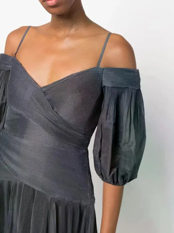 Zimmermann Off-shoulder Pleated Midi Dress