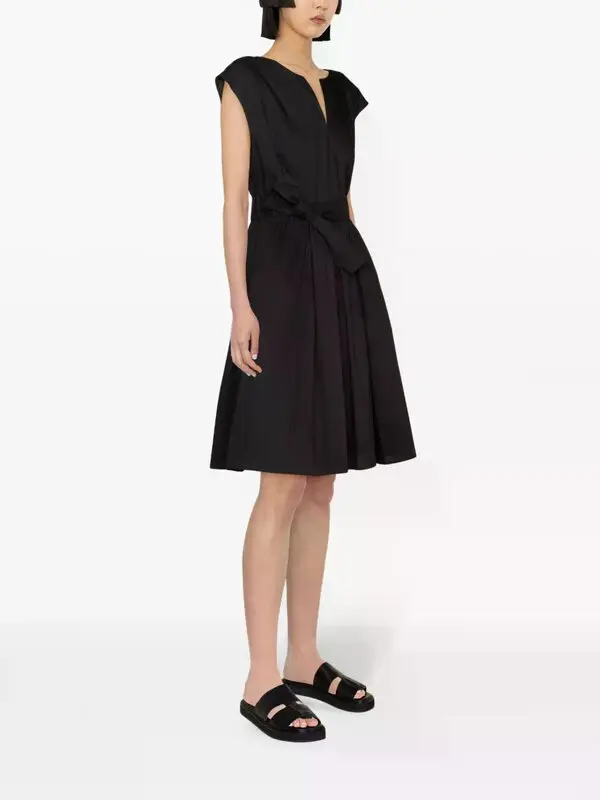 Woolrich Belted Cotton Flared Dress - Black