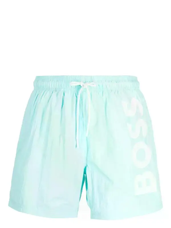 BOSS Logo-print Swim Shorts - Blue