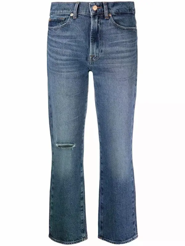 7 For All Mankind High-rise Cropped Logan Jeans