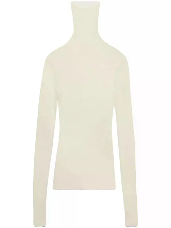 AMI Paris Roll-neck Ribbed Knit Sweater