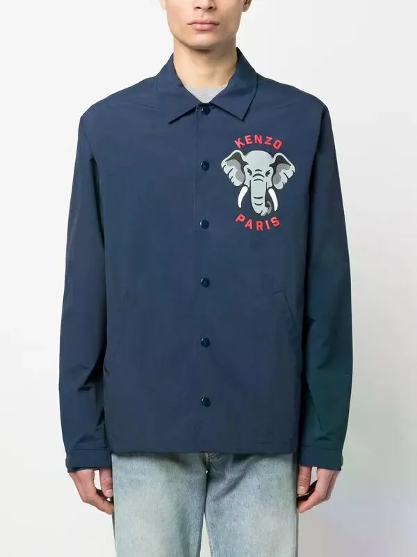 Kenzo Graphic-print Jacket - Blue