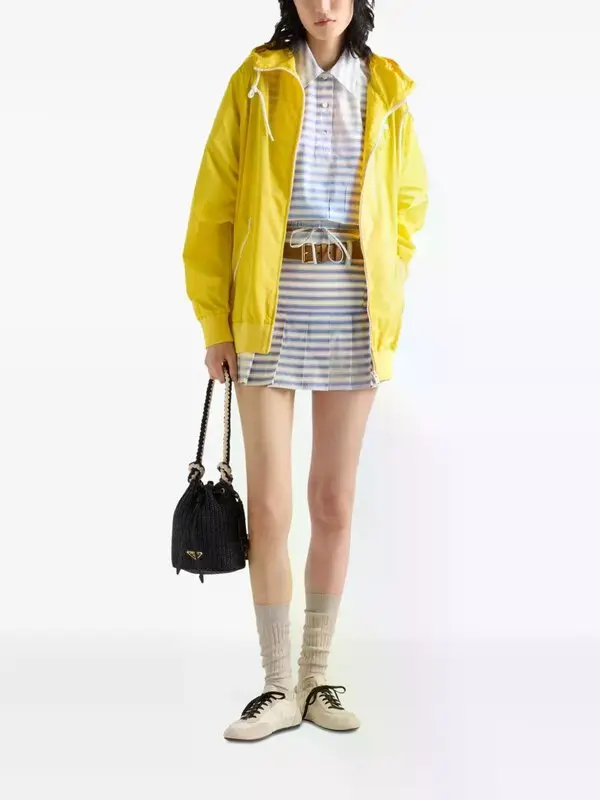 Prada Striped Poplin Polo Shirt