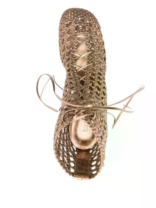 FORTE_FORTE 60mm Woven Lace-up Block Heel Boots