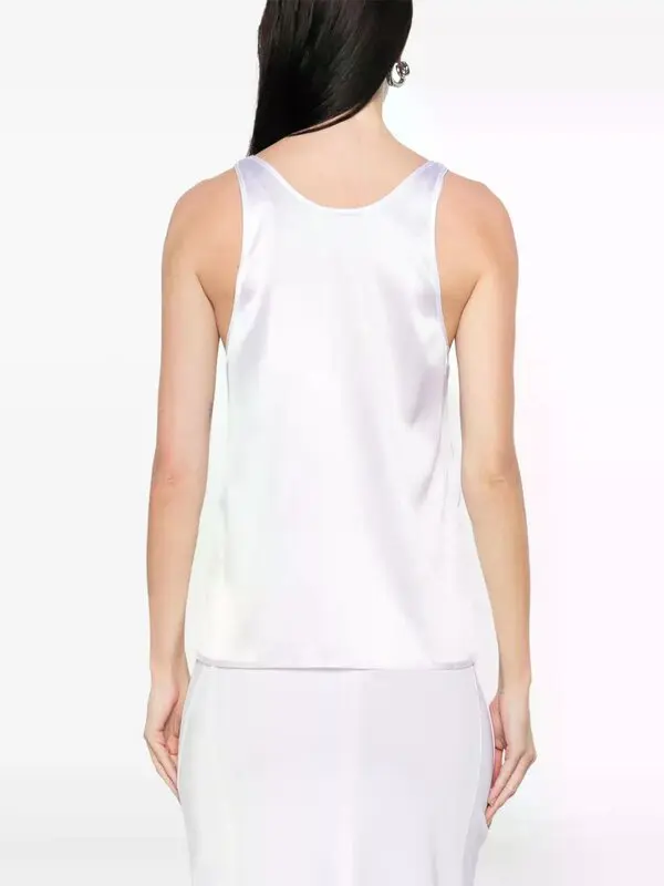 Pinko Satin Tank Top - White