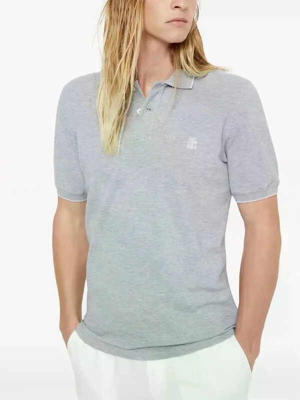 Brunello Cucinelli Logo-embroidered Polo Shirt