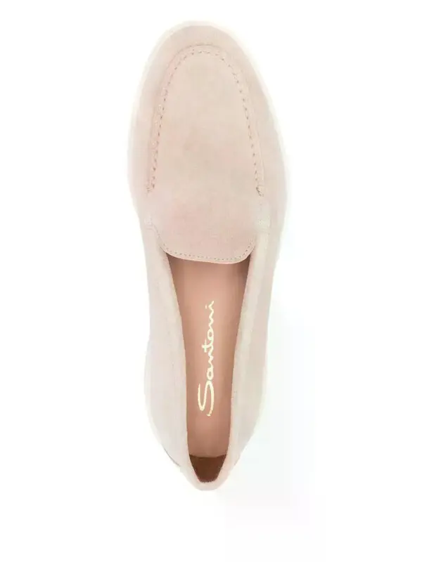 Santoni Suede Loafers - Neutrals