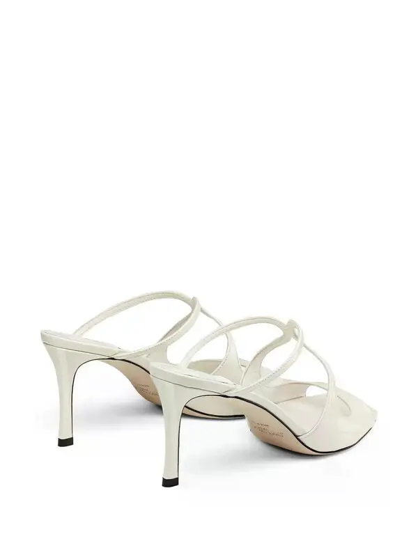 JIMMY CHOO Anise Patent Leather Heeled Mules - White