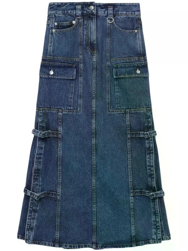 3.1 Phillip Lim Denim Cargo Midi Skirt