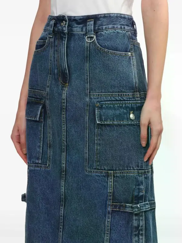 3.1 Phillip Lim Denim Cargo Midi Skirt