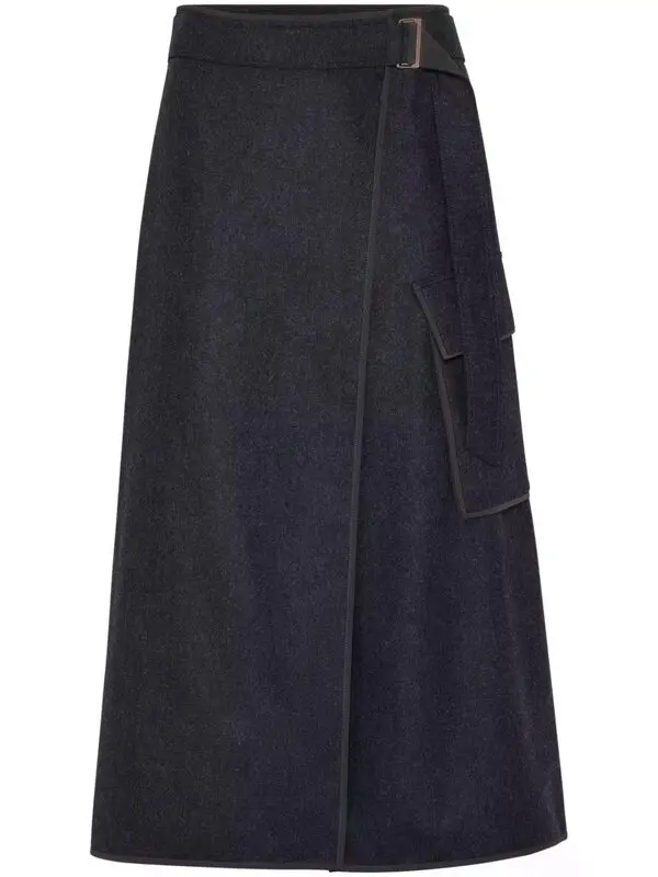 Brunello Cucinelli Wrap-design Midi Skirt