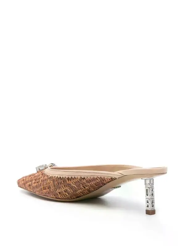 Gcds 60mm Monogram-embossed Raffia Mules