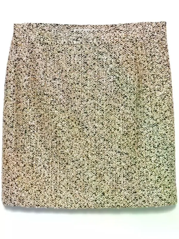 Alessandra Rich Lurex Tweed Mini Skirt - Black