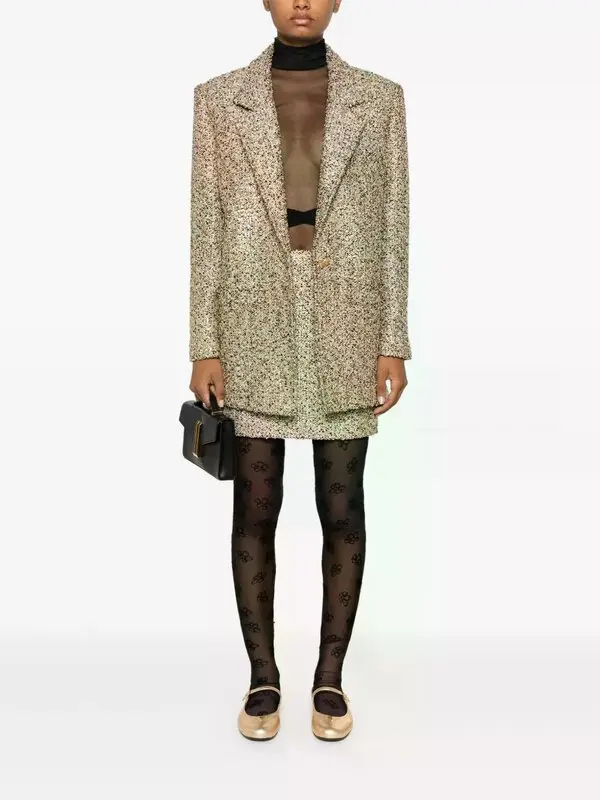 Alessandra Rich Lurex Tweed Mini Skirt