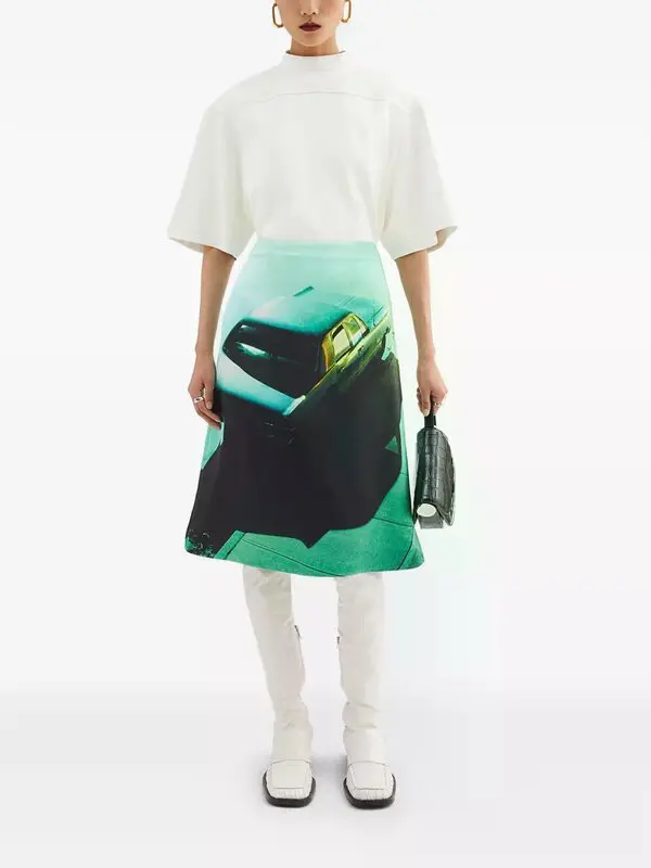 JIL SANDER Printed Satin Skirt