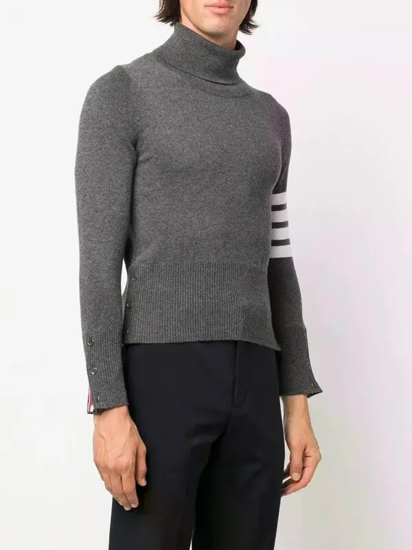 Thom Browne 4-bar Stripe Cashmere Turtleneck