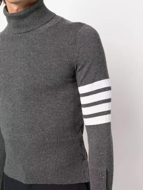 Thom Browne 4-bar Stripe Cashmere Turtleneck
