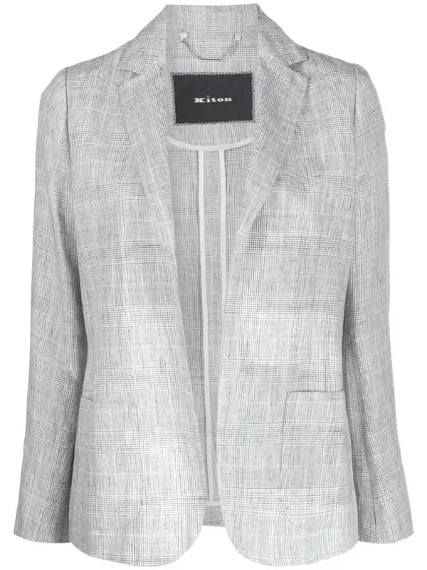 Kiton Plaid Linen Blazer