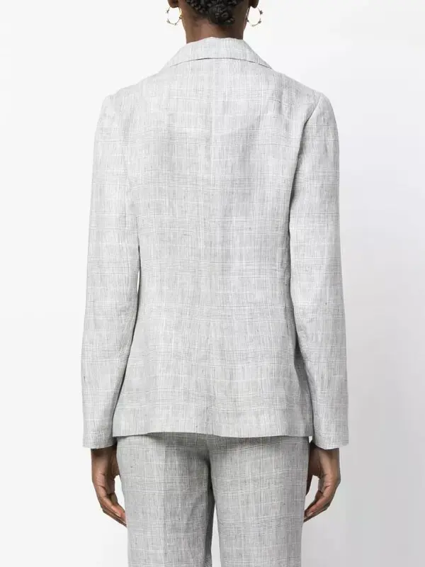 Kiton Plaid Linen Blazer