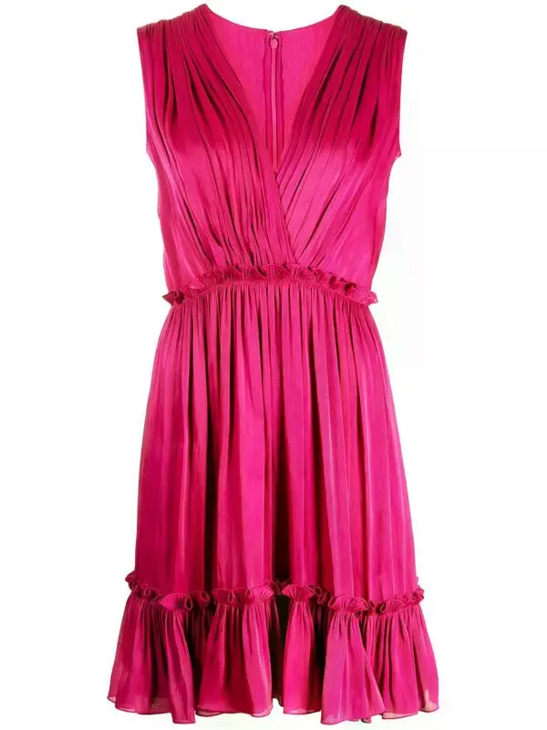 Costarellos V-neck Flared Minidress