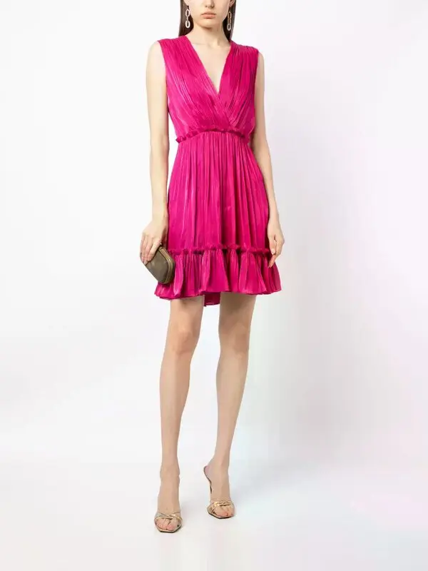 Costarellos V-neck Flared Minidress