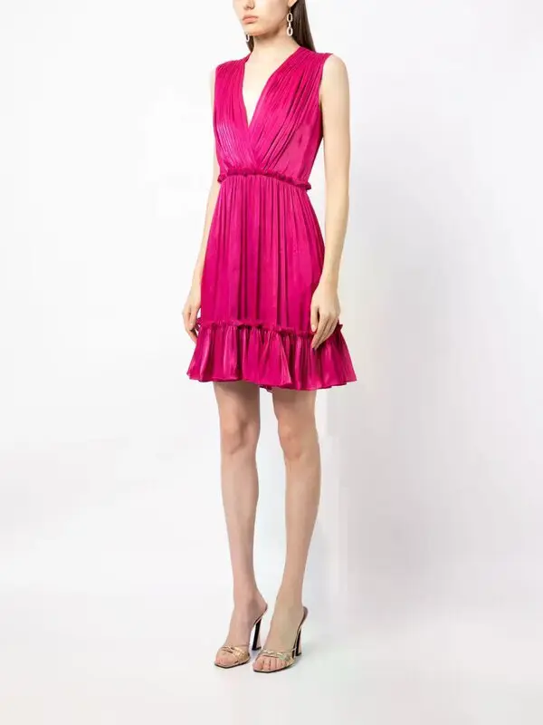 Costarellos V-neck Flared Minidress