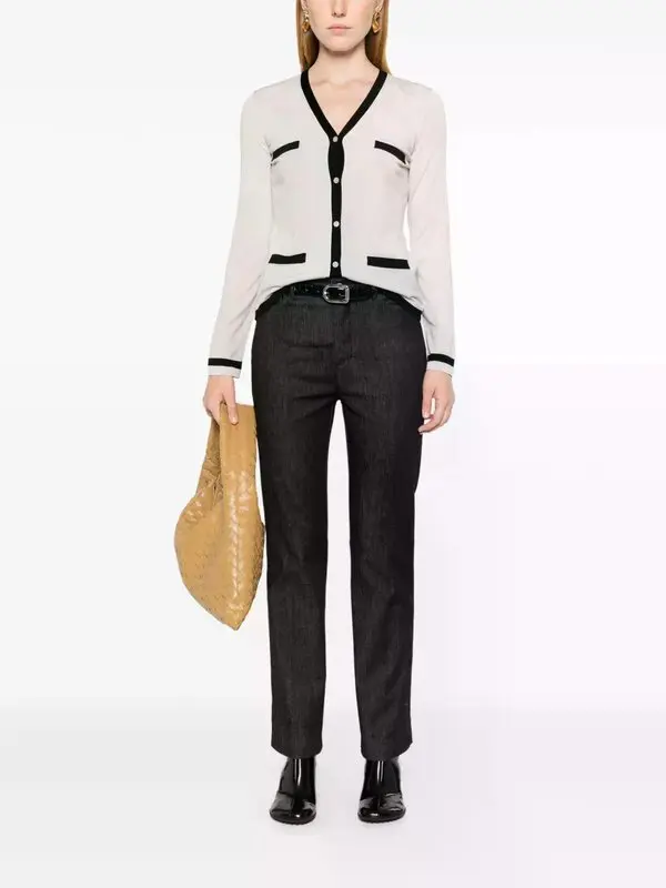 Max Mara Trimmed V-neck Cardigan - Neutrals