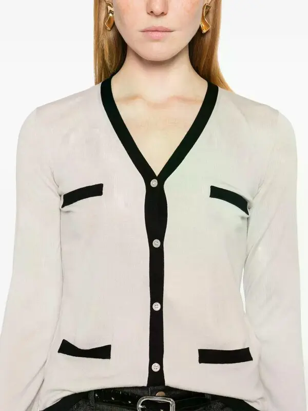 Max Mara Trimmed V-neck Cardigan - Neutrals