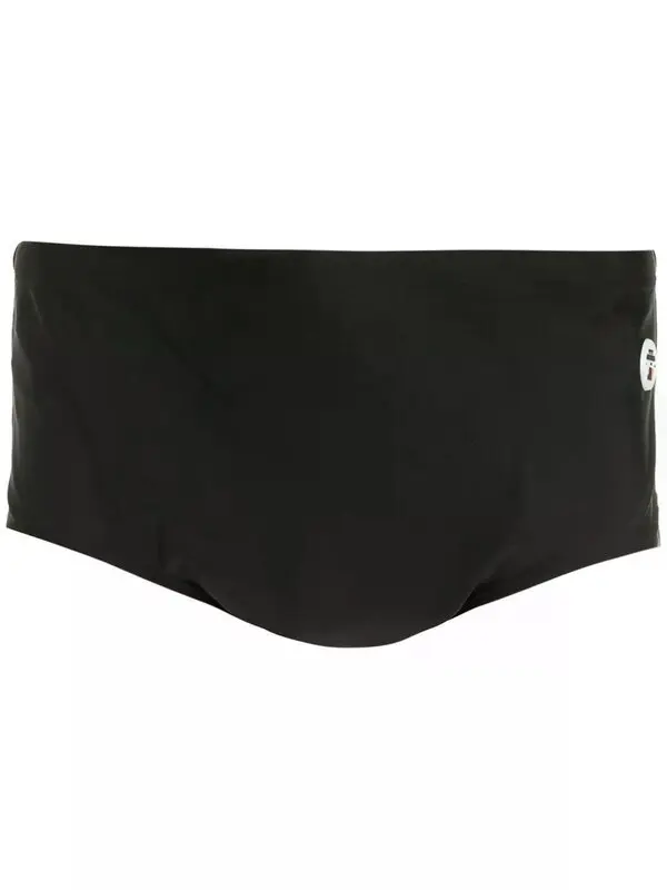 AMIR SLAMA Logo-patch Swimming Shorts - Black