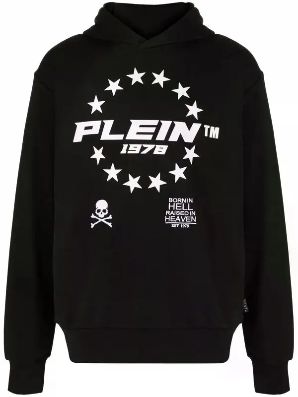 Philipp Plein Logo-print Pullover Hoodie - Black