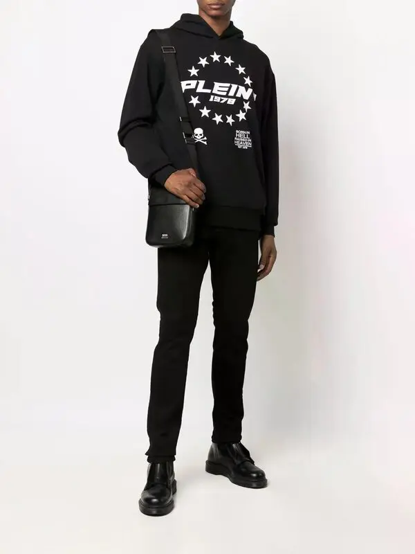 Philipp Plein Logo-print Pullover Hoodie - Black