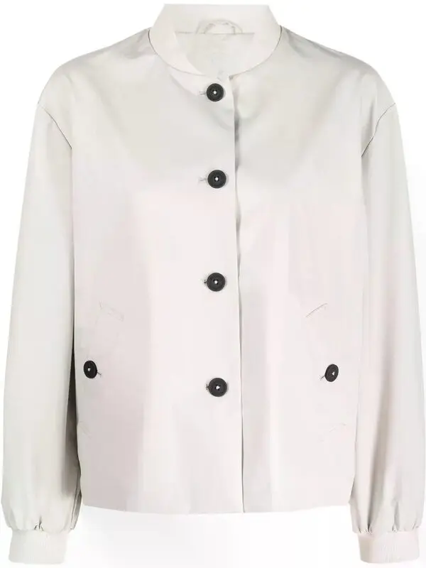 SAVE THE DUCK Logo-print Bomber Jacket - Neutrals