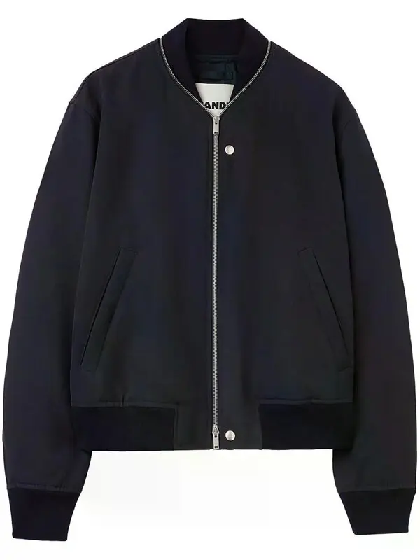 JIL SANDER Zip-embellished Wool Bomber Jacket