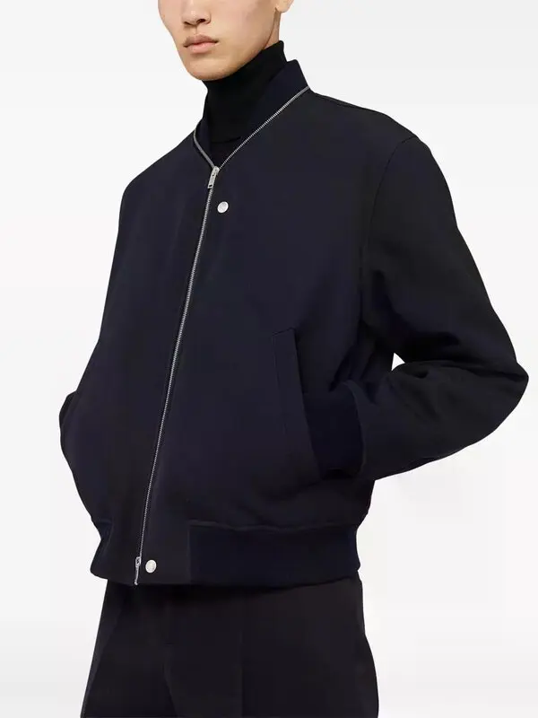 JIL SANDER Zip-embellished Wool Bomber Jacket