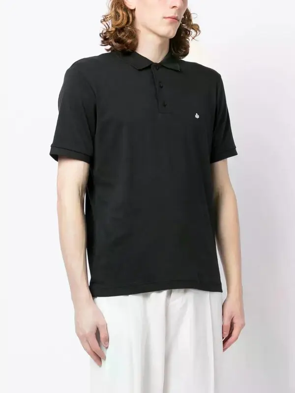 Rag & Bone Logo-embroidered Cotton Polo Shirt - Black
