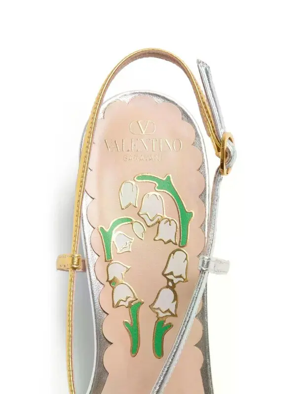 Valentino Garavani Moiré Fabric Slingback Pumps With Bow Detail