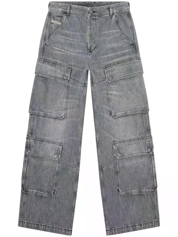 DIESEL® D-touch Wide Leg Cargo Jeans