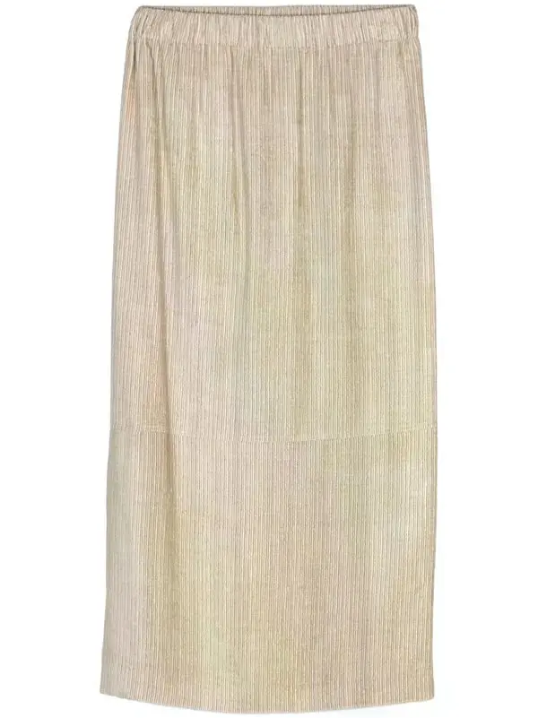 ALYSI Striped Velvet Corduroy Midi Skirt