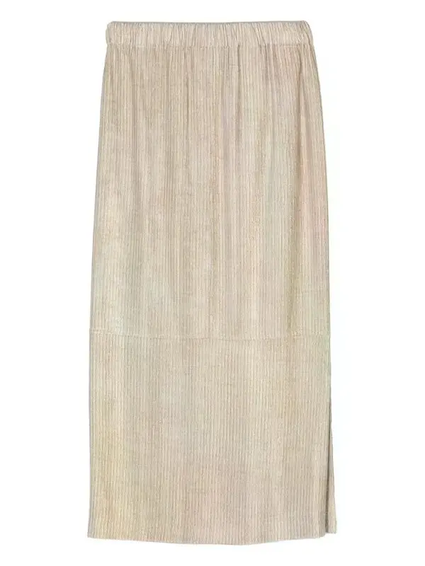 ALYSI Striped Velvet Corduroy Midi Skirt