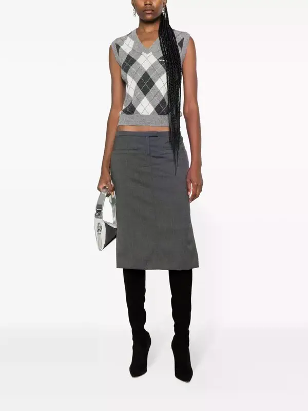 COURREGES Logo-patch Straight Skirt