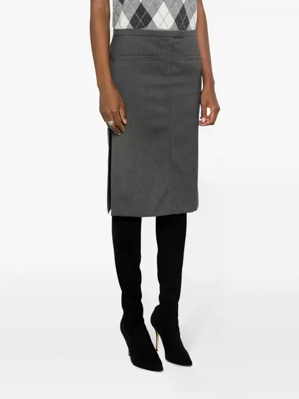 COURREGES Logo-patch Straight Skirt