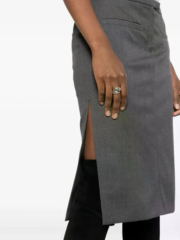 COURREGES Logo-patch Straight Skirt