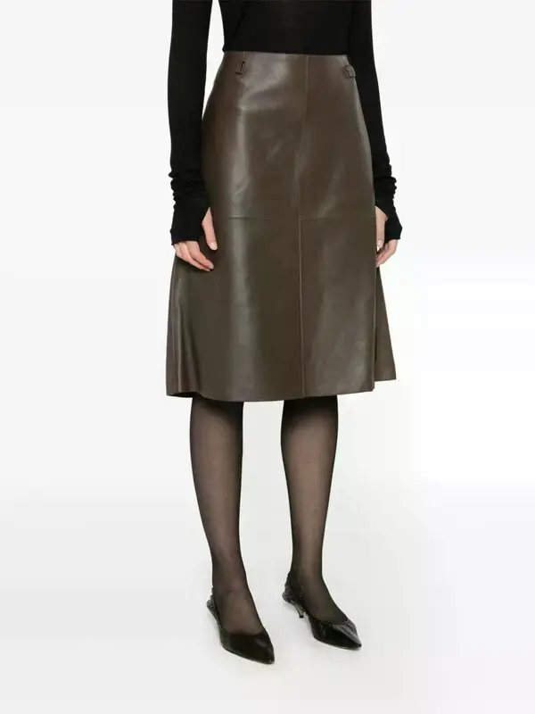 TOTEME Leather Midi Skirt